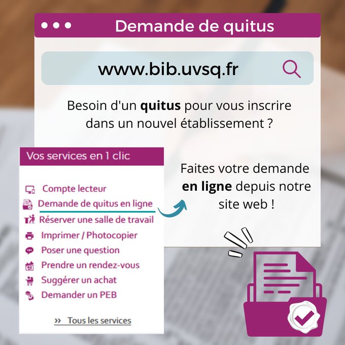 Demander un quitus BU en ligne - Bibliothèques